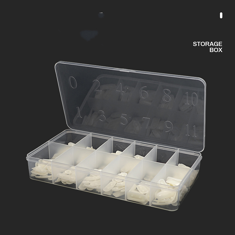 Plastic Storage Box Case Nail Art False Tips Gems 12 cell Makeup Empty ...