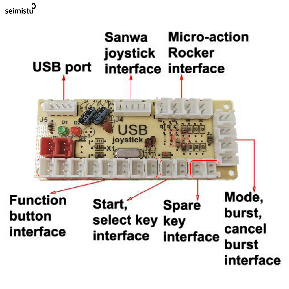 【Free Returns】 DIY Arcade usb zero Encoder PC to Joystick Arcade Rocker ...