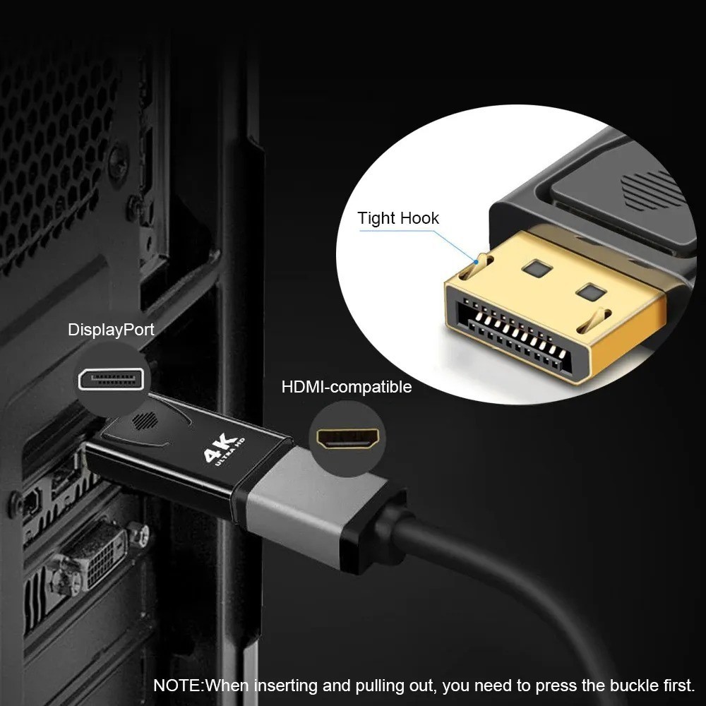 DisplayPort Male 4K 1080P To HDMI Female Adaptor Display Port Konverter ...