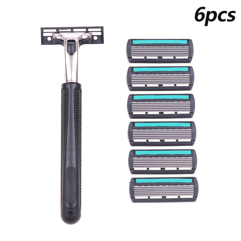 Manual Shaver Razor Stainless Steel Blade 6 Layers Razor Blade 1 Blade ...