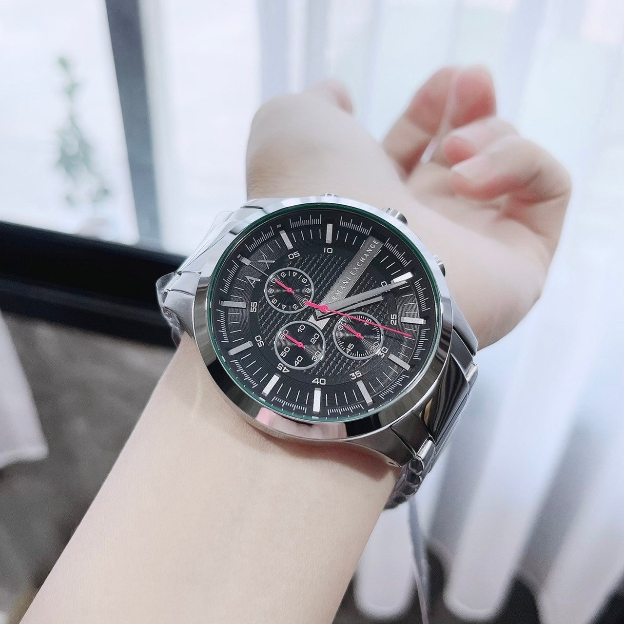 Armani Exchange AX2163 (46mm) Chronograph Stainless Steel Watch - MixASale