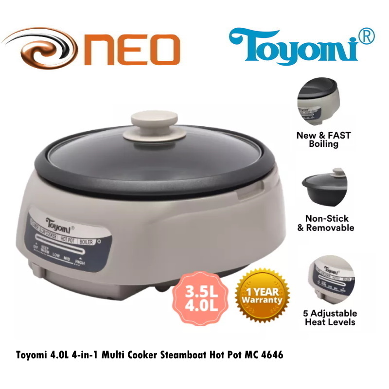 Toyomi 4.0L 4-in-1 Multi Cooker Steamboat Hot Pot MC 4646 | Lazada
