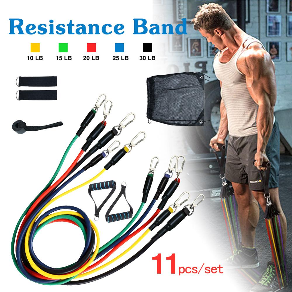 Resistance Bands Set with Handle (11pcs) - Workout Bands with 5 ...