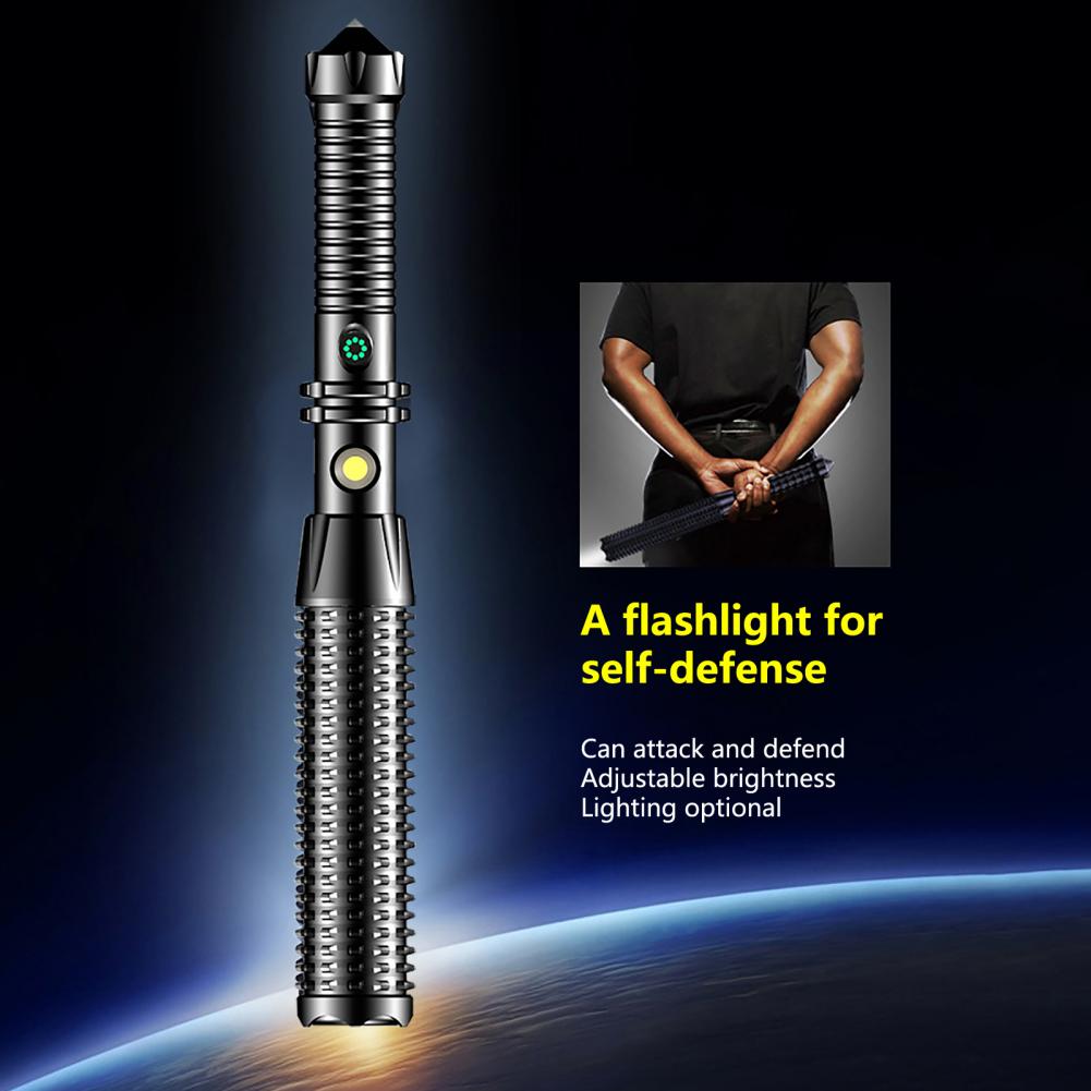Outdoor Self Defense Led Flashlight Focusable Bat Tactical Batons Lamp ...
