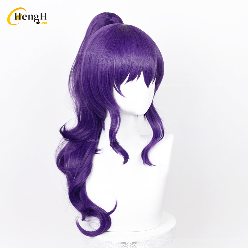 Asahina Mafuyu Cosplay Wig Anime 60cm Dark Purple Color Ponytail Wavy ...