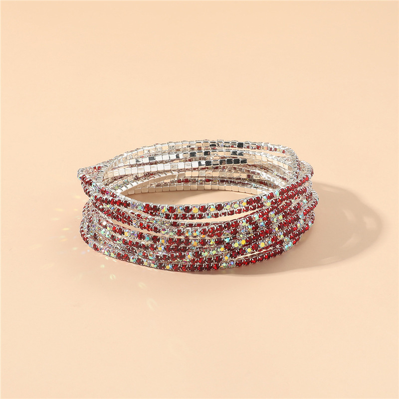 5Pcs/Lot Elastic Crystal Bracelets 2mm Charming Gold Color Crystal Rhinestones Metal Bangle ...