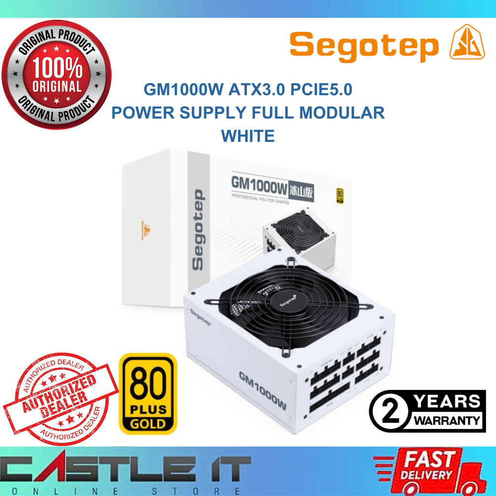 Segotep GM1000 / GM1000W BLACK WHITE ATX3.0 PCIE5.0 Power Supply Full ...