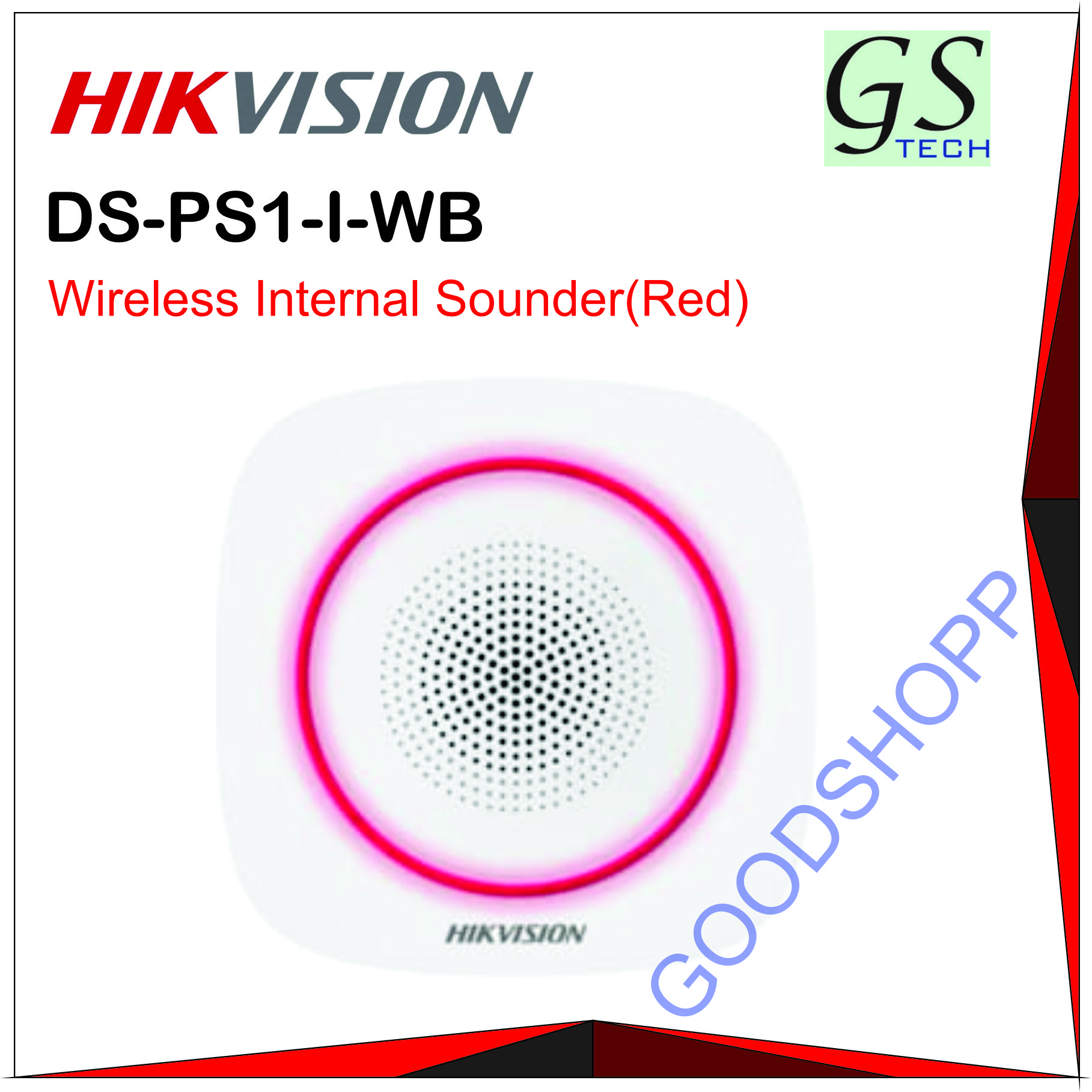 HIKVISION DS-PS1-I-WB (Blue/Red) Wireless Internal Sounder Alarm ...