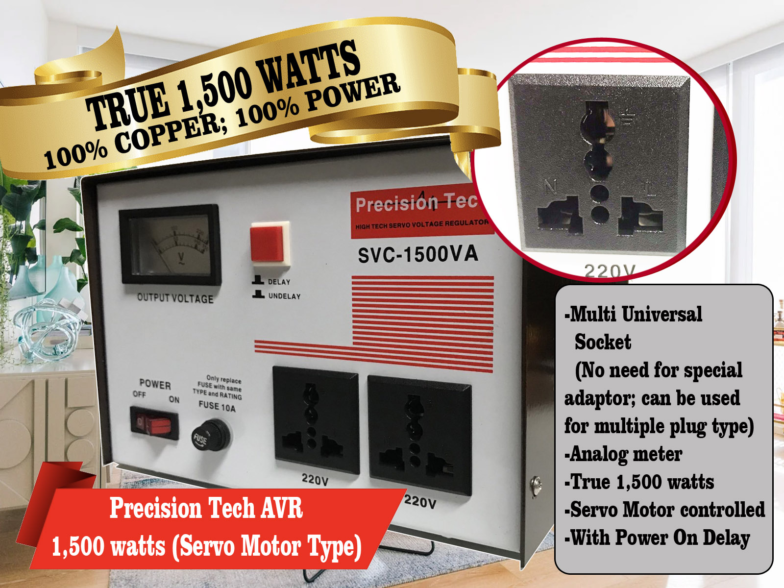 Precision Tech AVR 1500watts with Analog Meter | Lazada PH