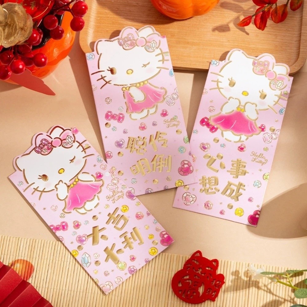 Cute Kitty 2026 New Year Red Envelope Stamping KT Cat Red Pocket ...