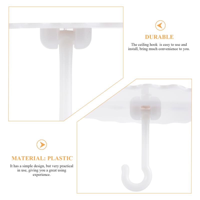 4pcs Dome Mosquito Net Hooks Ceiling Hooks Bed Canopy Plastic Screw ...