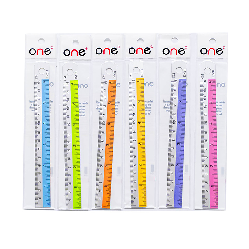 ไม้บรรทัดอลูมิเนียม 6นิ้ว คละสี ONE | Lazada.co.th