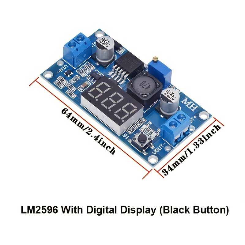 1pcs LM2596 DC DC Step Down Converter Voltage Regulator LED Display Voltmeter 4.0~40 to 1.3-37V ...