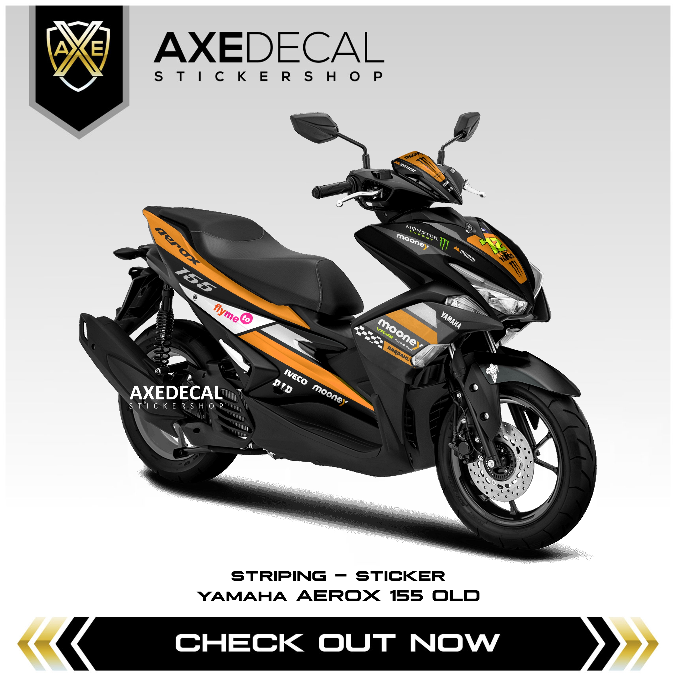 Decal Striping Aerox 155 Old Livery Mooney VR 46 Racing / Stiker Semi ...