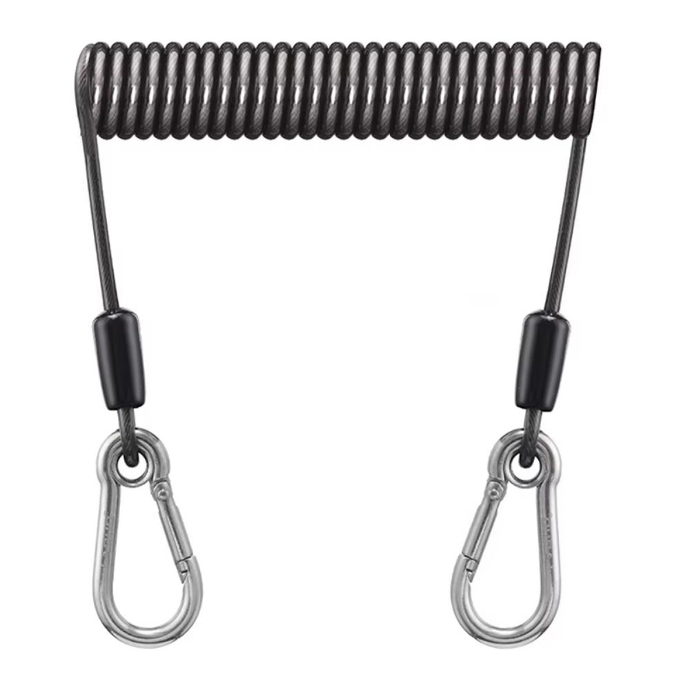 Wire Spring Rope Elastic Coil Fishing Missed Rope Lockable Safety Rope ...