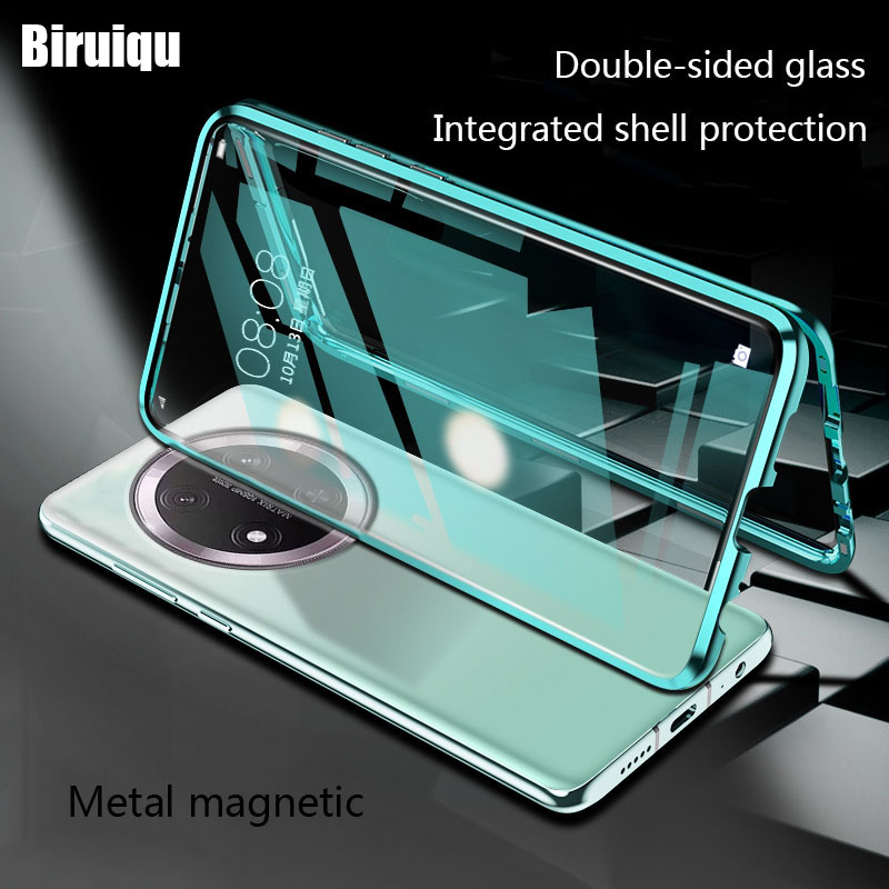 Biruiqu For Honor X9C Magnetic Absorption Case Metal Frame Shockproof ...