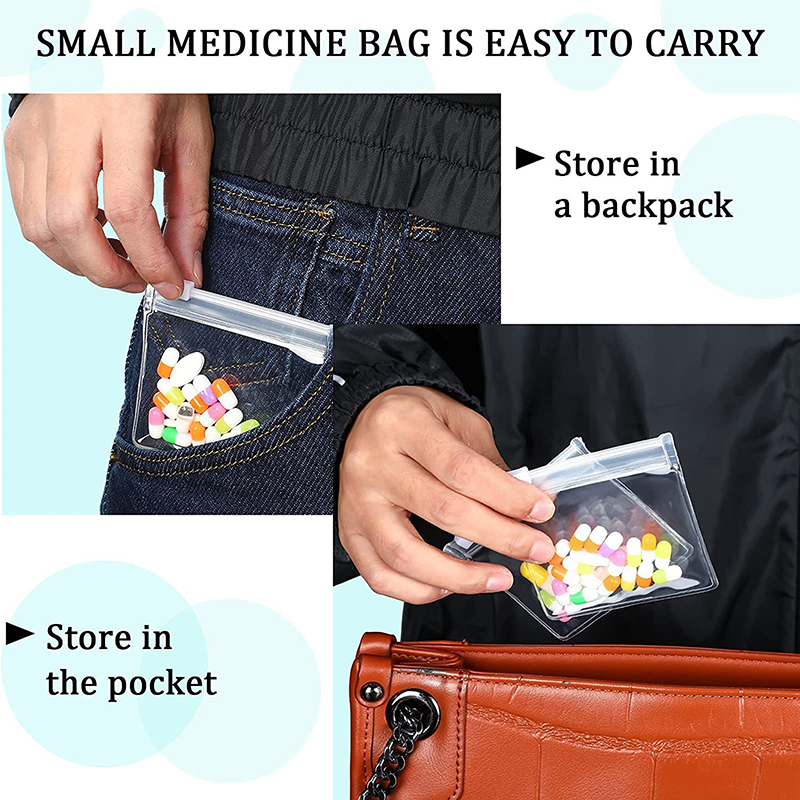 Pill Pouch Bags Zippered Pill Pouch Reusable Pill Bags Clear Plastic ...