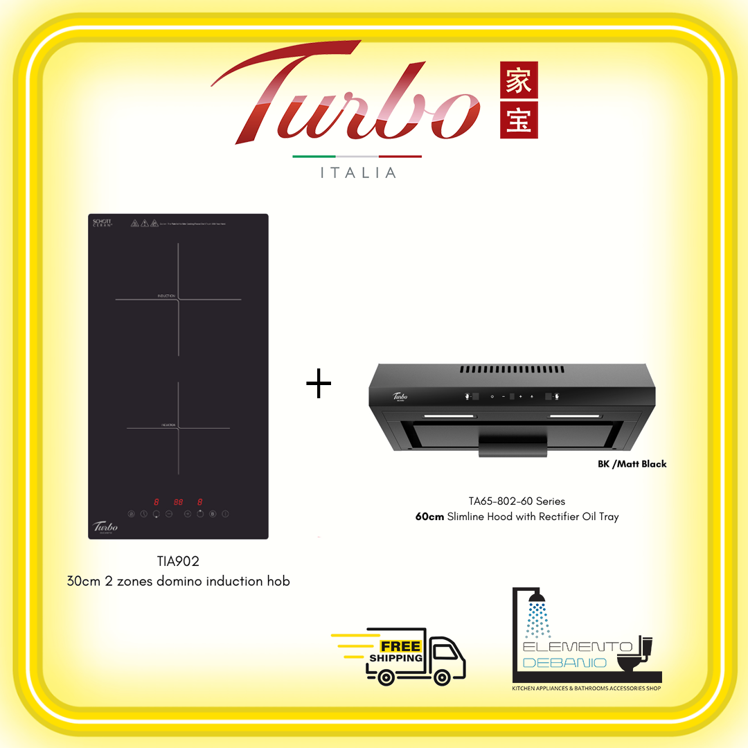 Turbo Italia – TIA902 30 cm 2 zones domino induction hob with touch ...