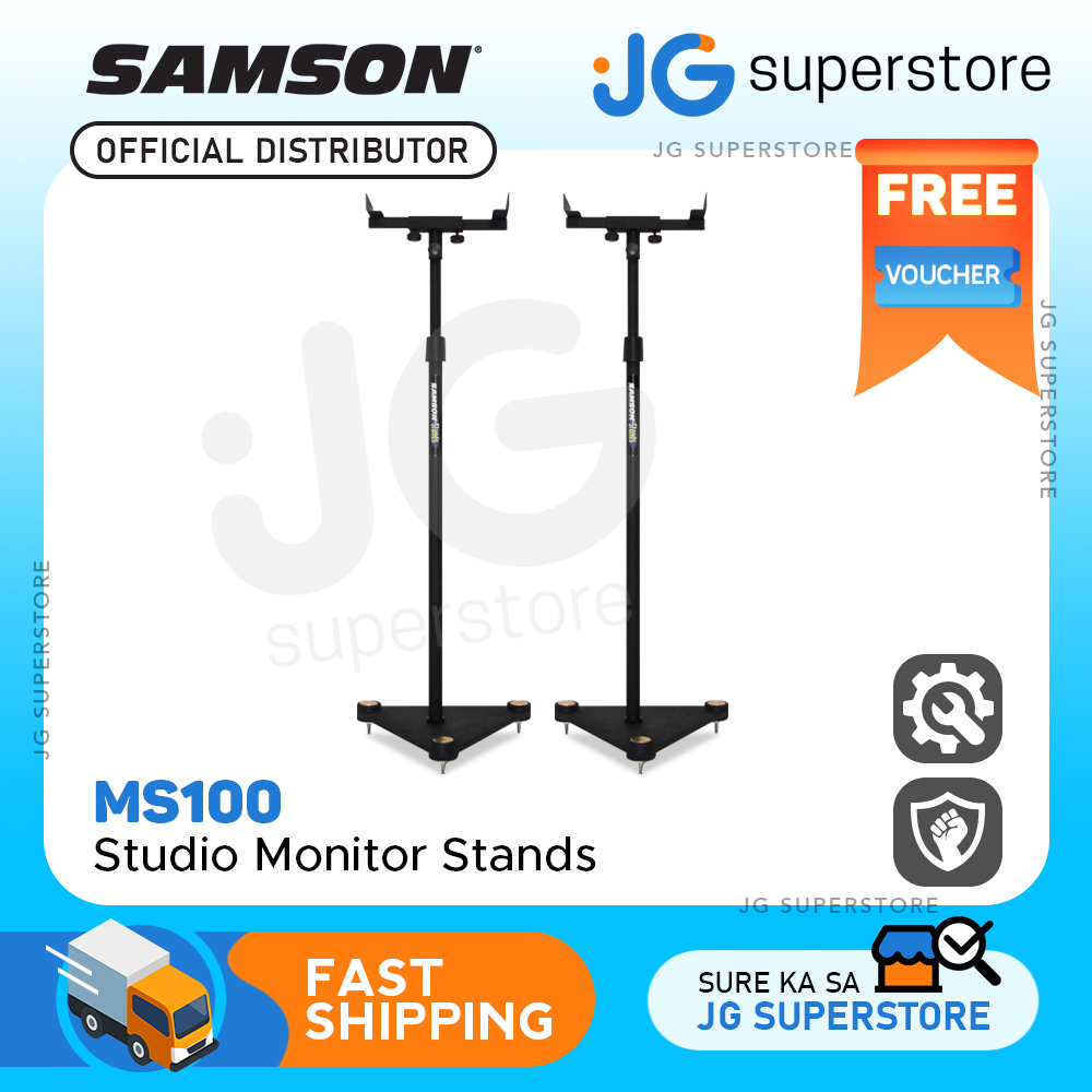 Samson MS100 Studio Monitor Stands Pair with Adjustable up to 4" Height ...