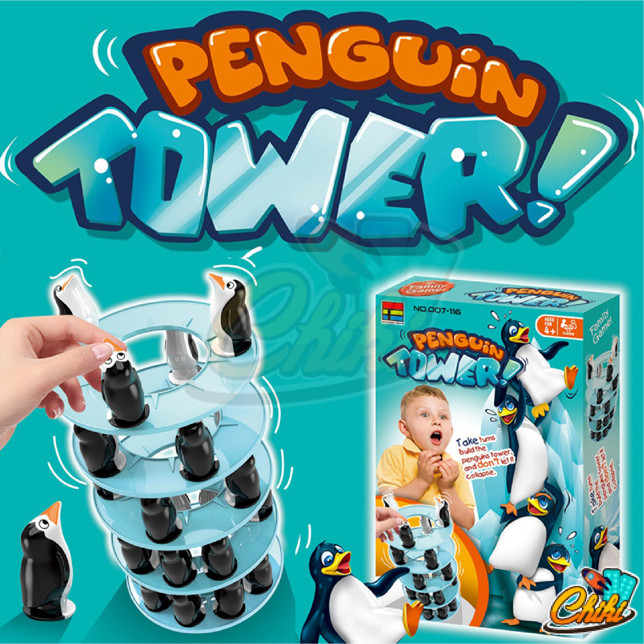 ตึกถล่ม แพนกวินทาวเวอร์ ของเล่นเด็ก ความสูง 32 ซม. PENGUIN TOWER ...