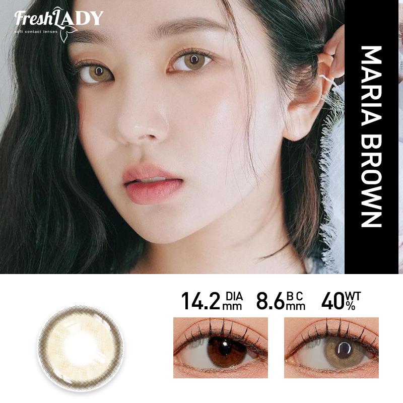 【COD+HOT】FRESH LADY Colored Contact Lens 14.0mm & 14.2mm Brown Gray ...