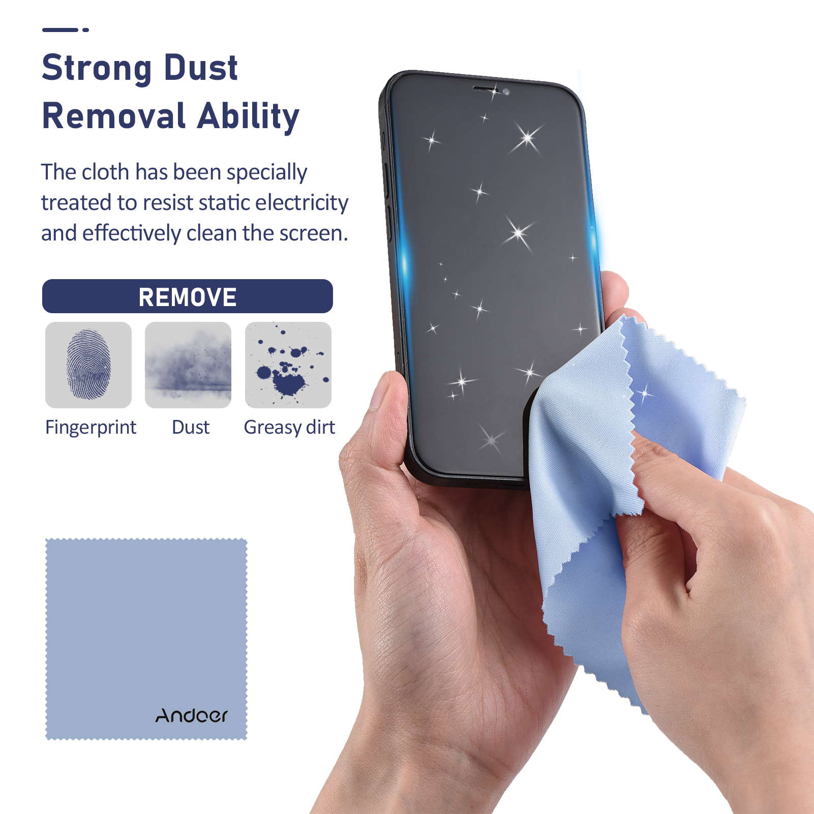 Andoer 1010cm Microfiber Cleaning Cloth for Glasses Screen Cleaner ...