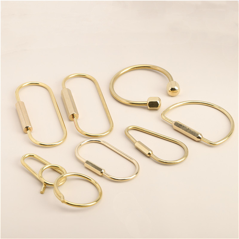 Brass Keychain Screw Lock Camping Survival Carabiner Men Women Simple ...