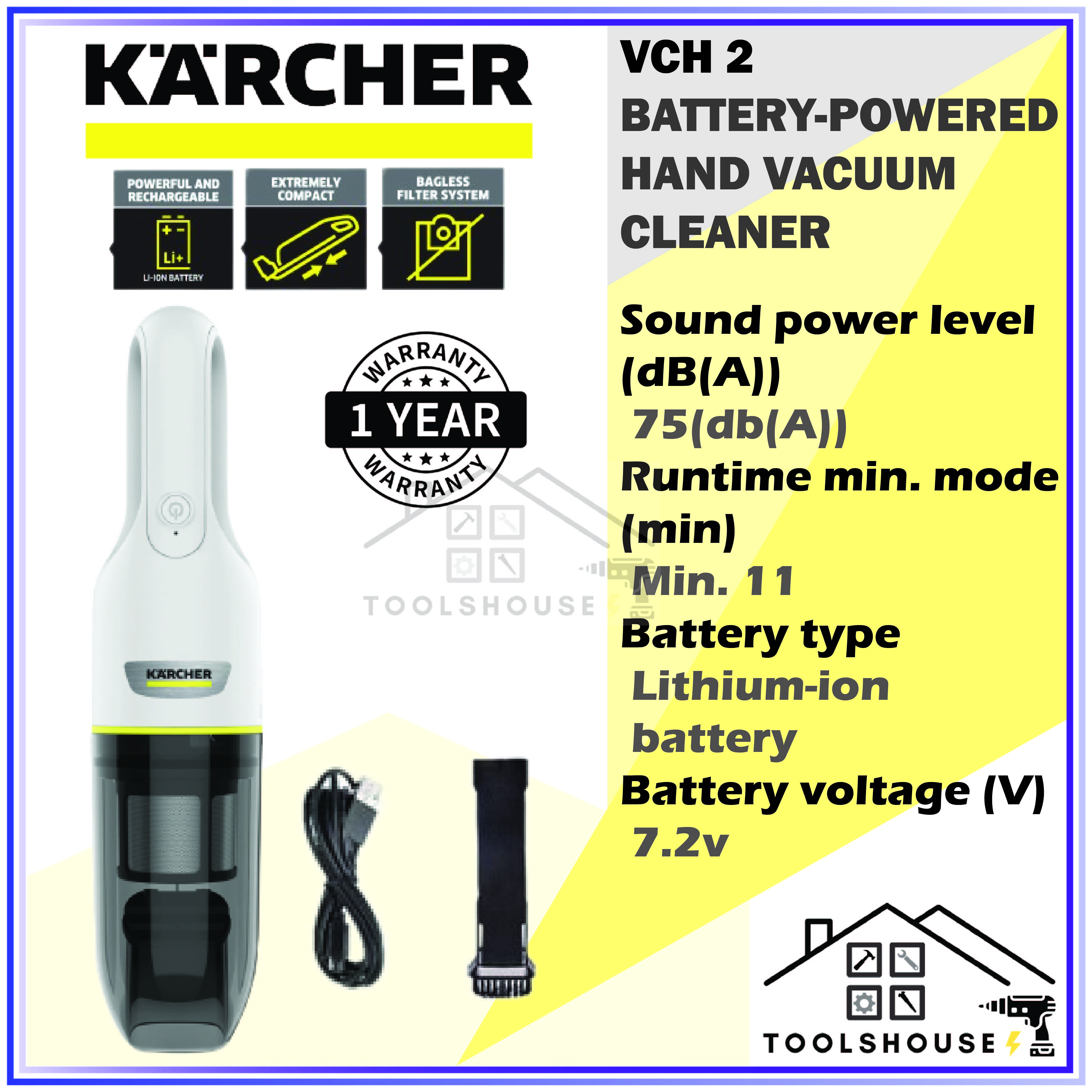 Karcher VCH 2 Cordless Handheld Vacuum Cleaner | Lazada