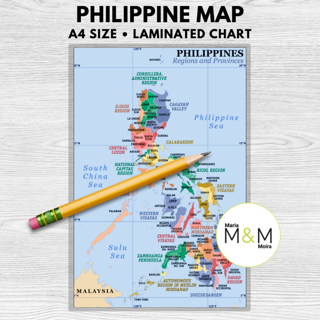 LAMINATED PHILIPPINE MAP CHARTS | A4 SIZE | EDUCATIONAL CHARTS | MAPA ...
