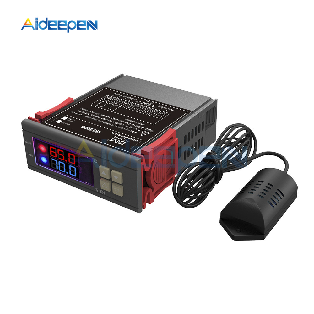 【The Timber Loft】AC 110V 220V 12V 24V Dual Digital Temperature Humidity ...