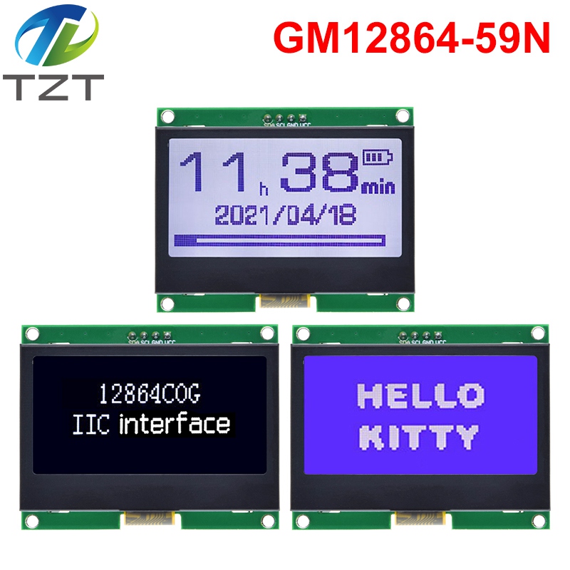 DIYTZT 12864 IIC LCD Module 128X64 I2C ST7567S COG Graphic Display ...