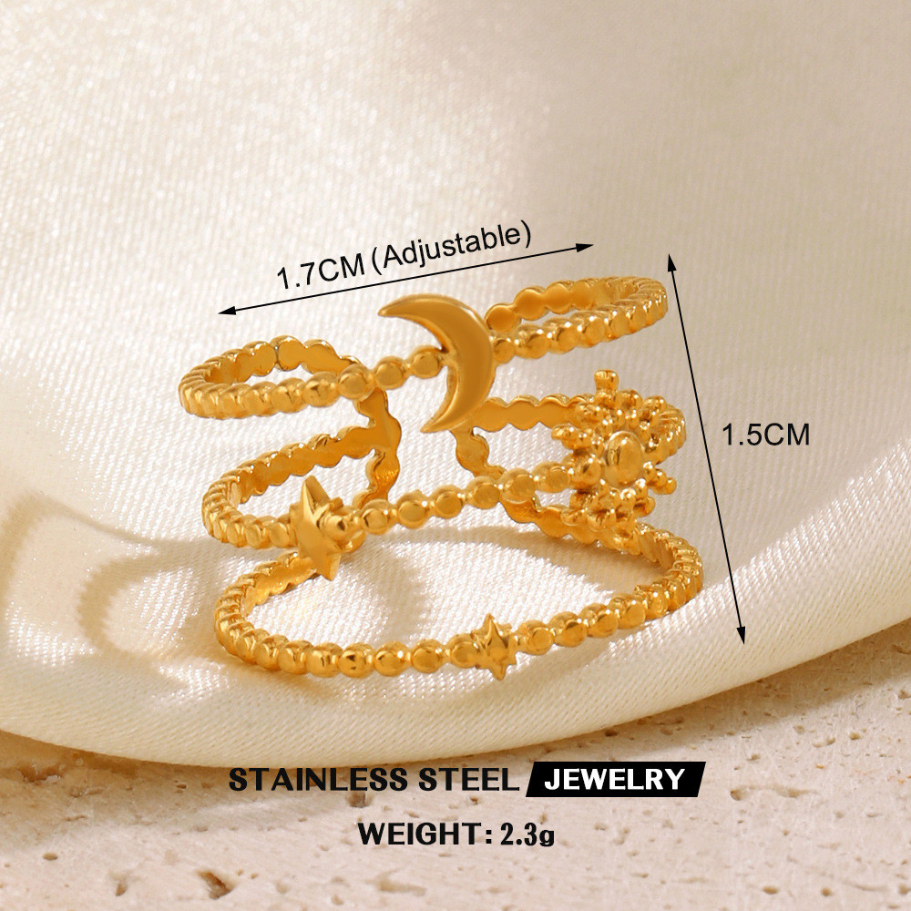 Enacolor 18K Gold Plated Personality Geometric Heart Rings for Women ...