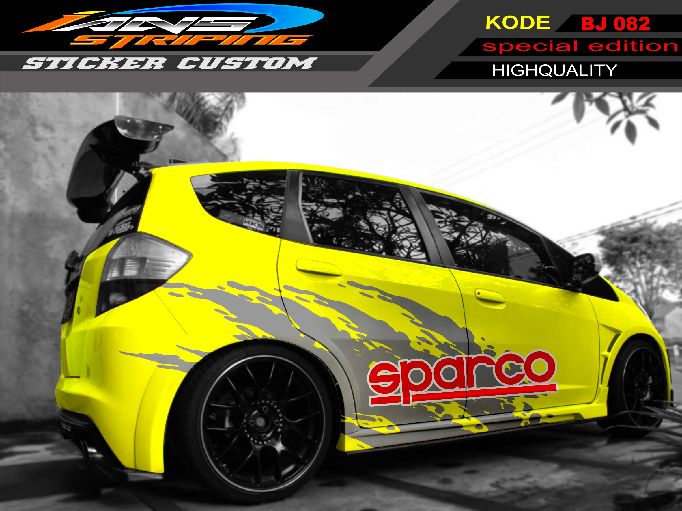 VARIASI STICKER MOBIL JES JAZZ, SIGRA, YARIS, SWIFT / DECAL MOBIL ...