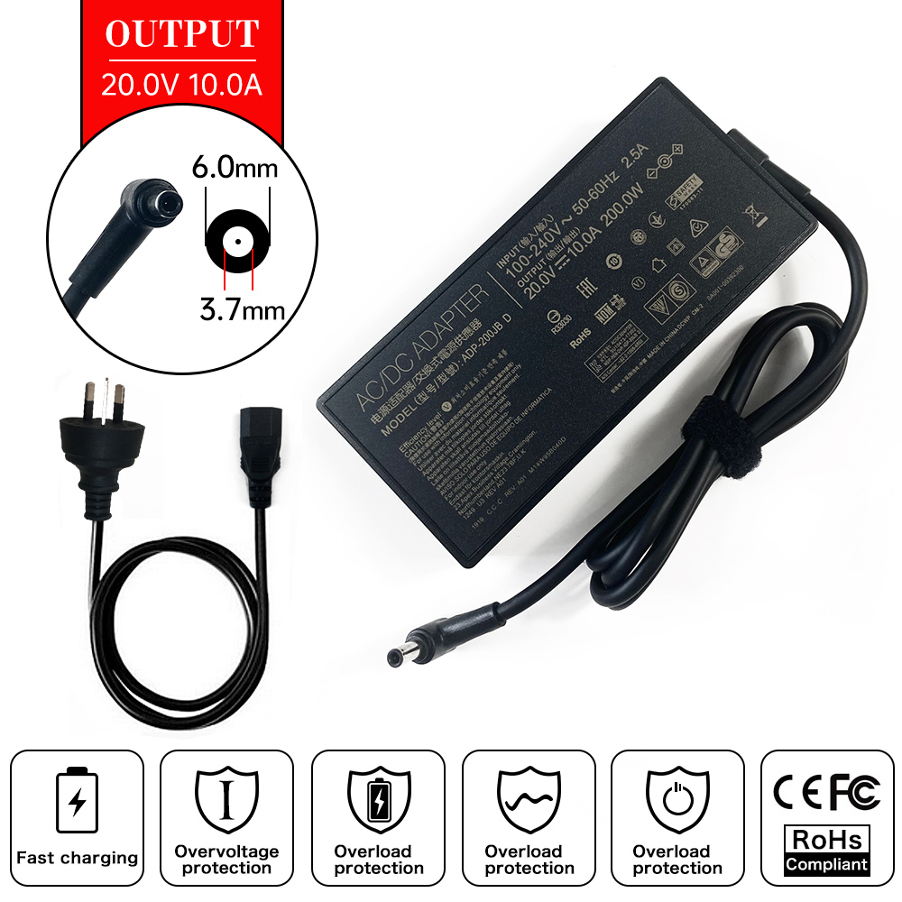 20V 10A 200W Laptop AC Adapter Charger for ASUS TUF Gaming F15 FX506HM ...