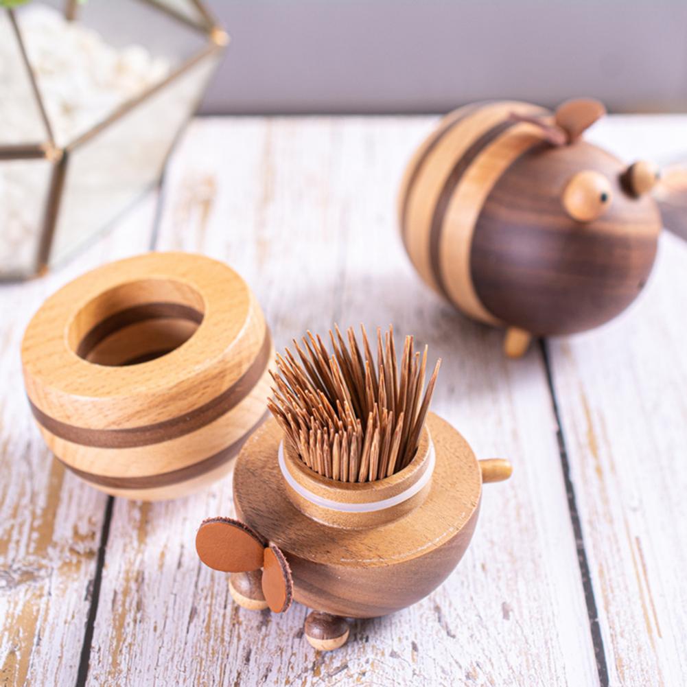 【Buy with eyes closed】Storing Wood Bee Shape Household Toothpick ...