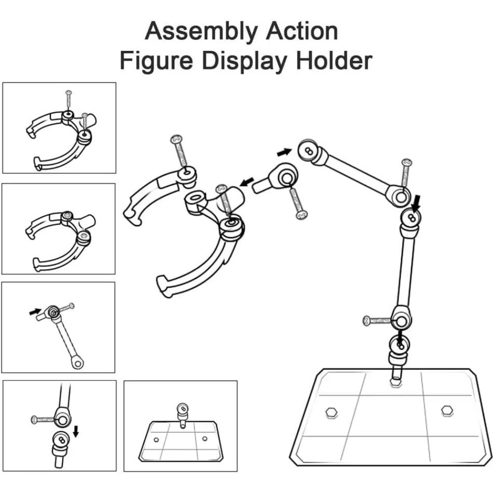 Perfect Transparent Action Figure Display Stand Assembly Movable Gundam ...