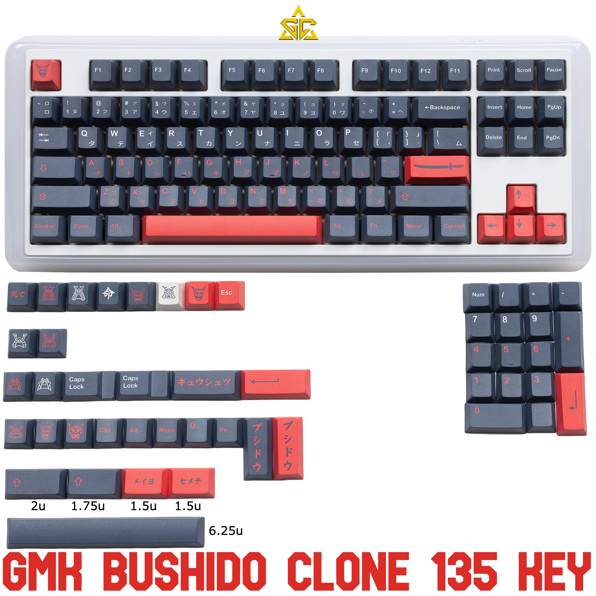 Keycap GMK BUSHIDO Clone 135 nút bàn phím cơ Thick PBT CHERRY Profile ...