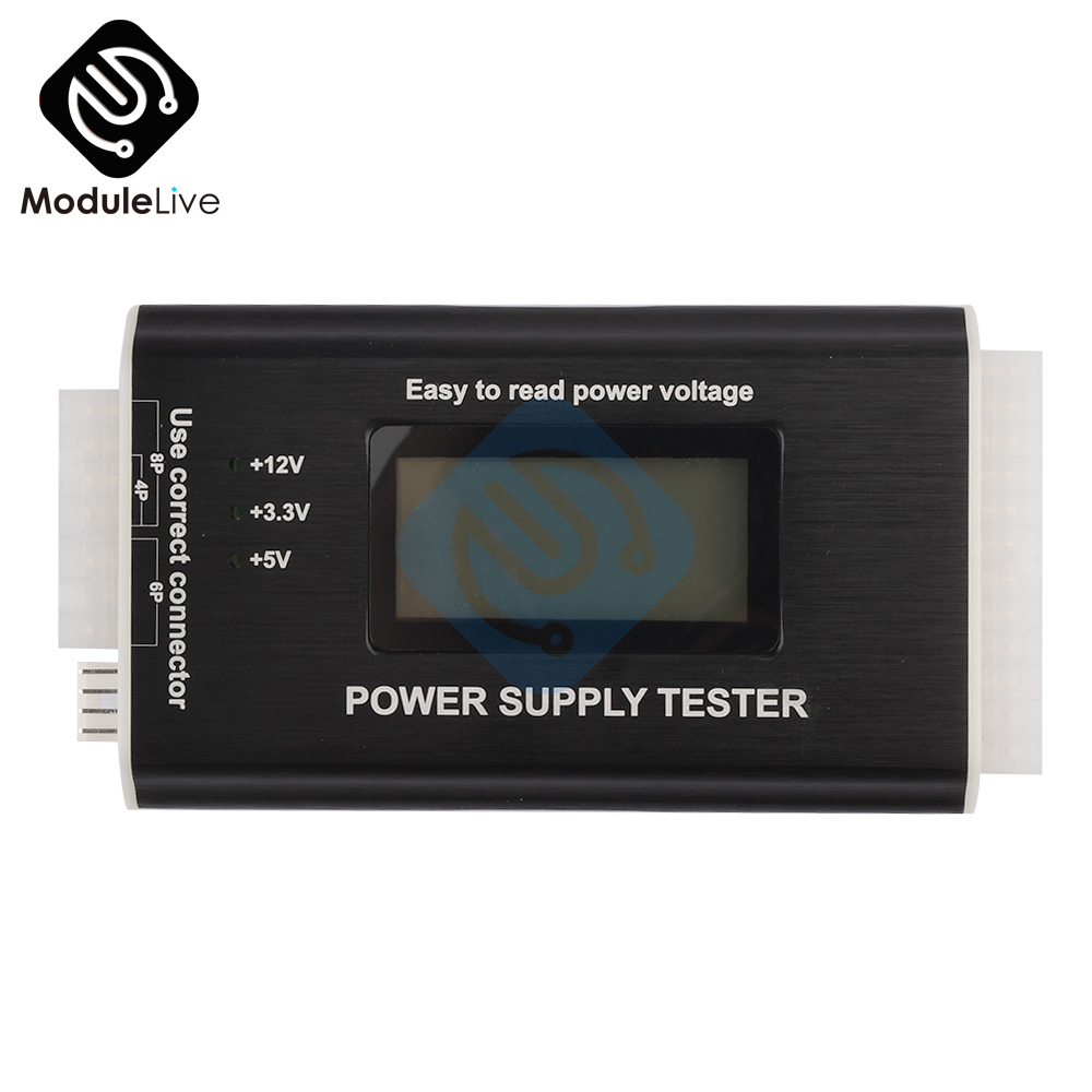 Digital Lcd Power Supply Tester For Pc 20/24 Pin 4 Psu Atx Btx Sata Hdd ...