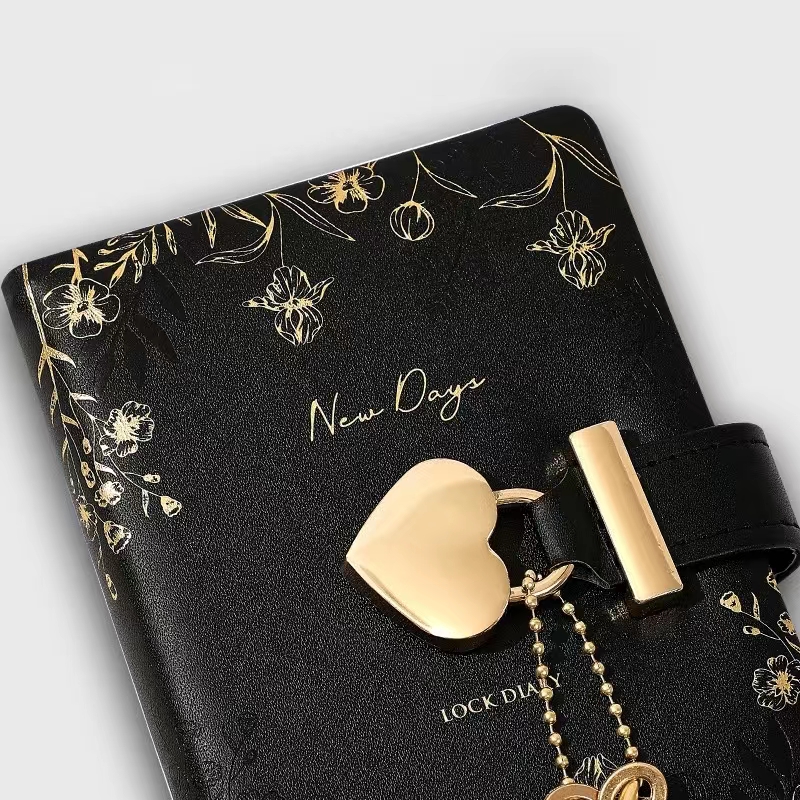 【GlowBound】Retro Diary with Padlock Notebook and Journal A7 Sketchobook ...