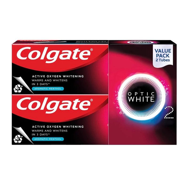 Colgate Optic White O2 Aromatic Menthol Whitening Toothpaste 85g Twin ...