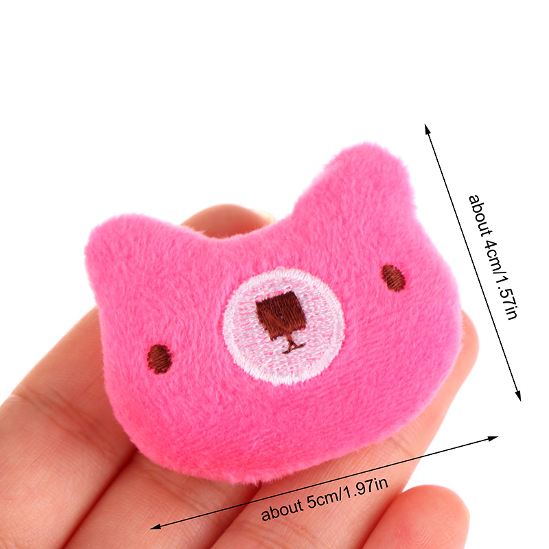 10Pcs Cartoon Plush Dolls Accessories Cute Animal Head Stuffed Toys Bag ...