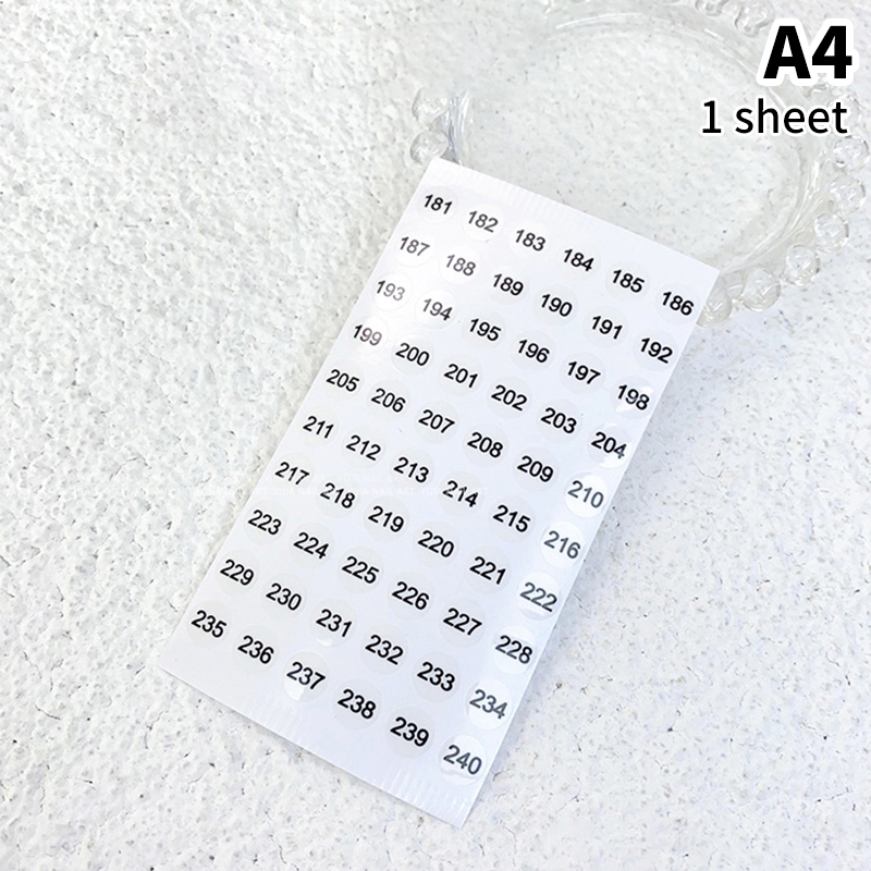 1/4sheets Waterproof Laser Number Label Stickers For DIY Craft Self ...