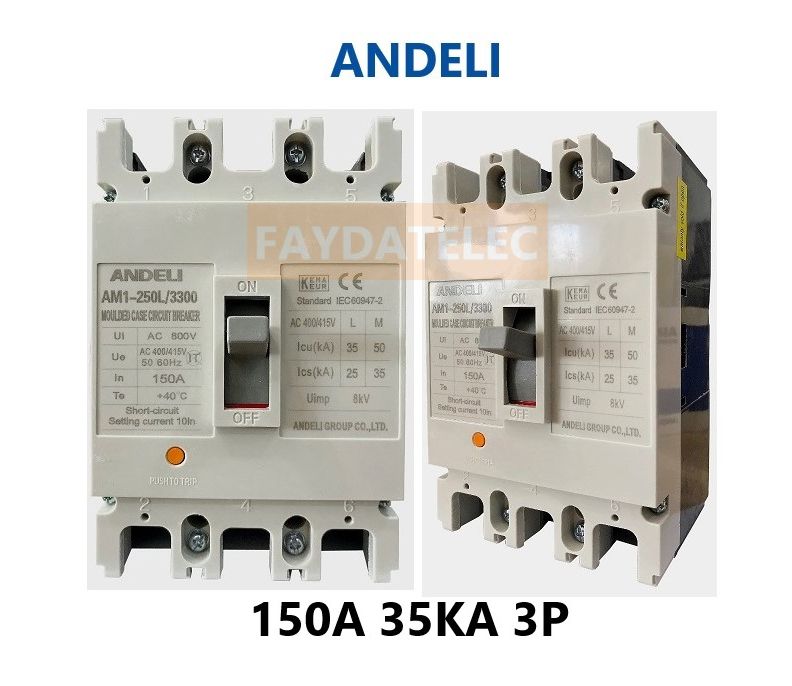 ANDELI 150A 200A 225A 250A 35KA 3P MCCB (AM1-250L) | Lazada