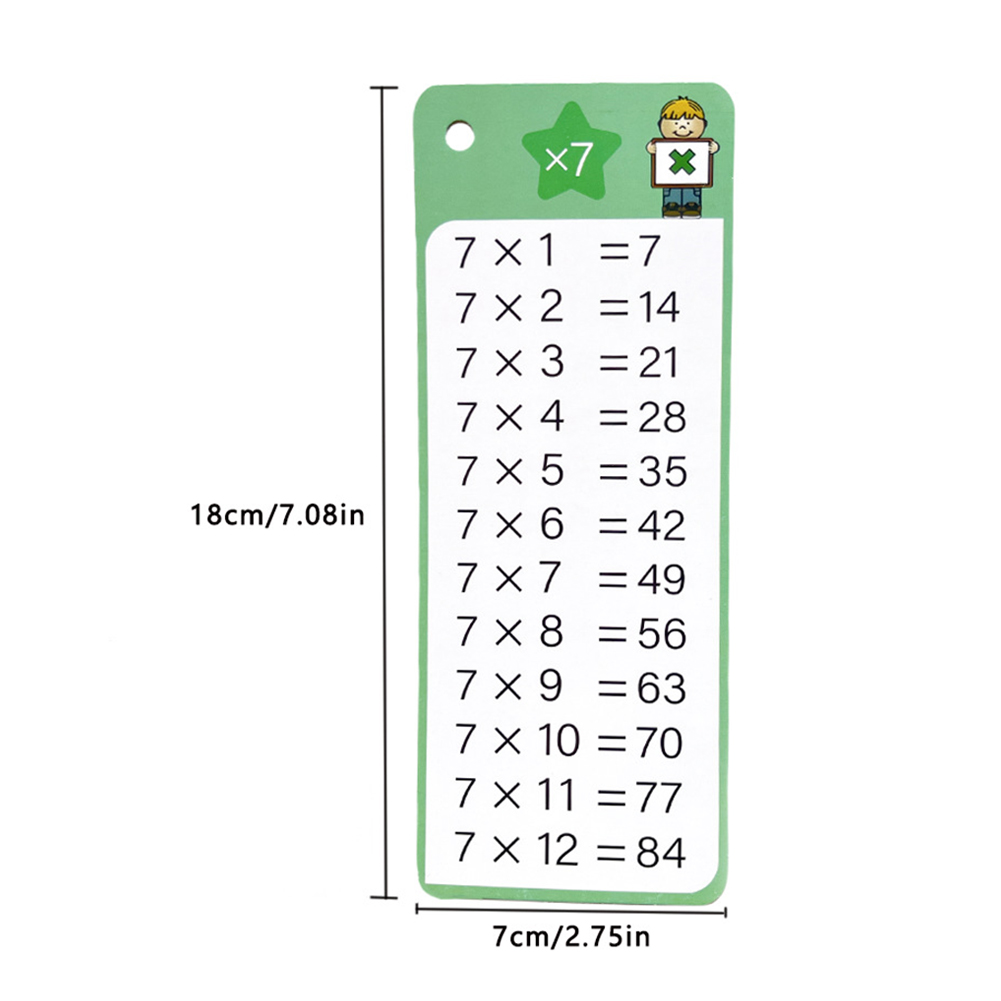 SF 0-12 Times 14Pcs Table Cards Multiplication Charts Self Check Math ...