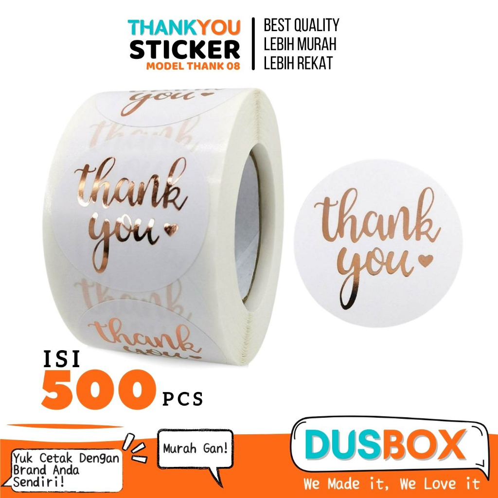 Thank You Sticker isi 500 pcs / Sticker Segel / Sticker Label / Sticker ...