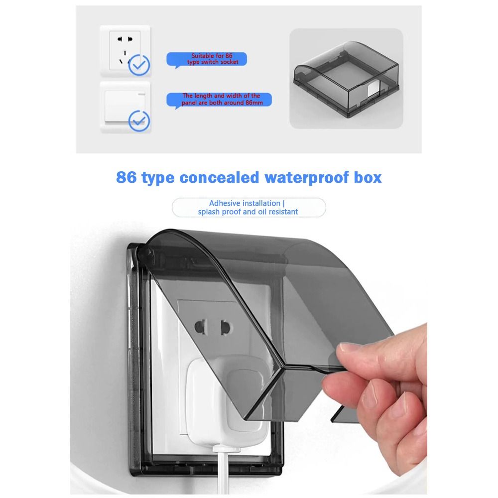 Power Outlet Supplies Wall-mounted Switch Protective Cover Plastic 86 ...