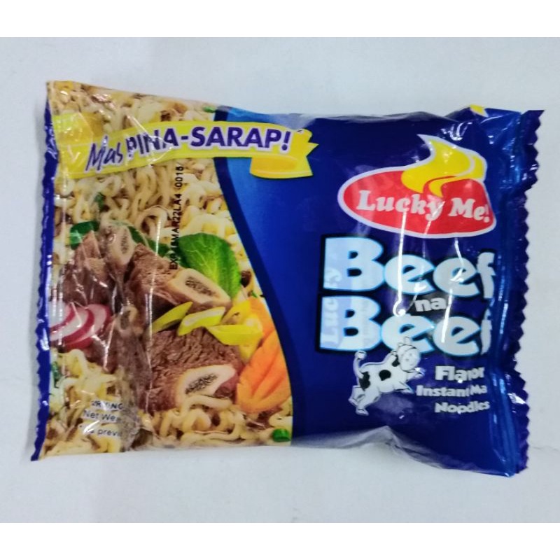 Lucky Me Beef na Beef Chicken na Chicken Flavor Instant Noodles 55g | Lazada PH