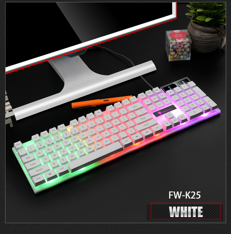 FIREWOLF Rainbow LED Gaming Keyboard Multi-Media Online Exclusive ...
