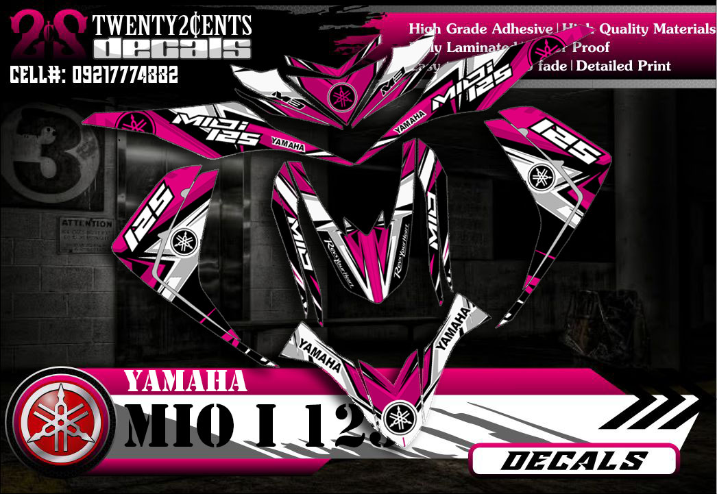 mio i 125 decals Sticker magenta / pink racing graphics | Lazada PH