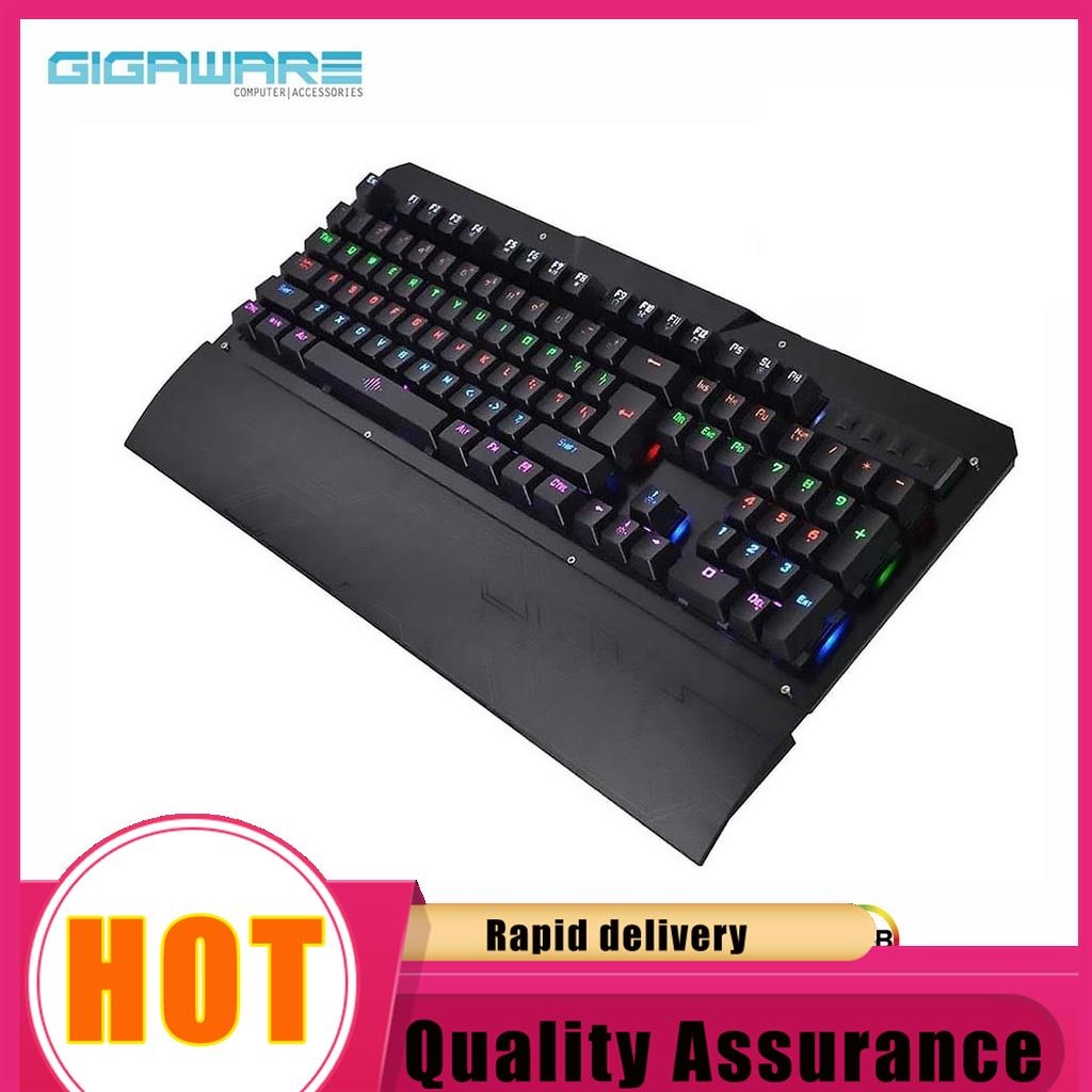 Gigaware K26 Mechanical Keyboard 104 Key Tactile Detachable Wrist Pad with Free KG1 104 Keycaps ...